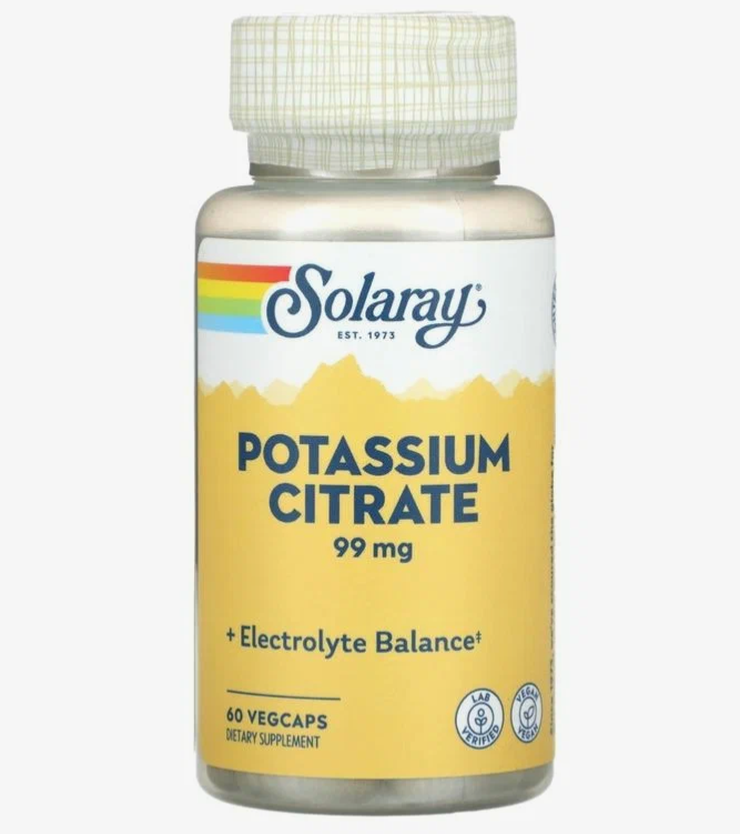 Solaray Potassium V Citrate 99 мг 60 таблеток