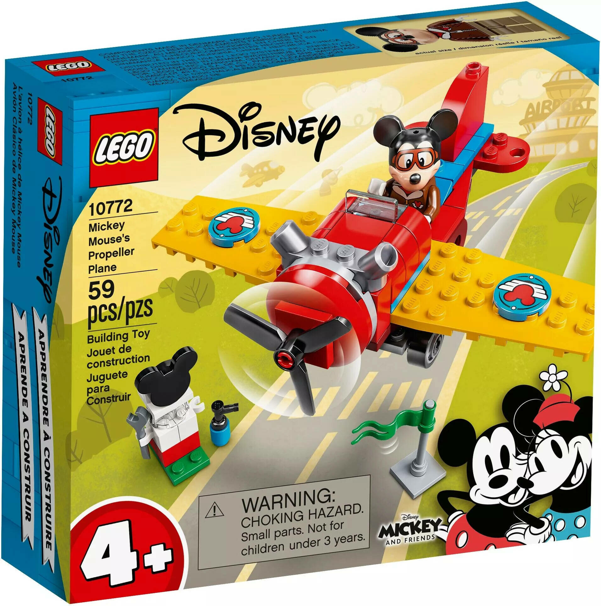 Конструктор LEGO Disney 10772 Винтовой самолёт Микки, 59 деталей, от 4 лет, 2021 год