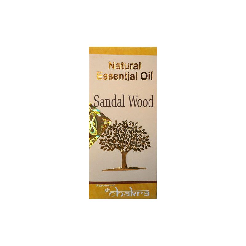 Natural Essential Oil SANDAL WOOD, Shri Chakra (Натуральное эфирное масло сандаловое дерево, Шри Чакра), 10 мл.