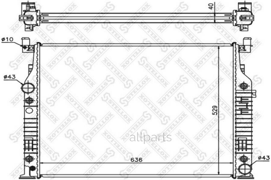 STELLOX 1025877SX радиатор системы охлаждения!\ MB W164/W251/X164 3.5-5.0/2.8CDi/3.2CDi/63AMG 05>