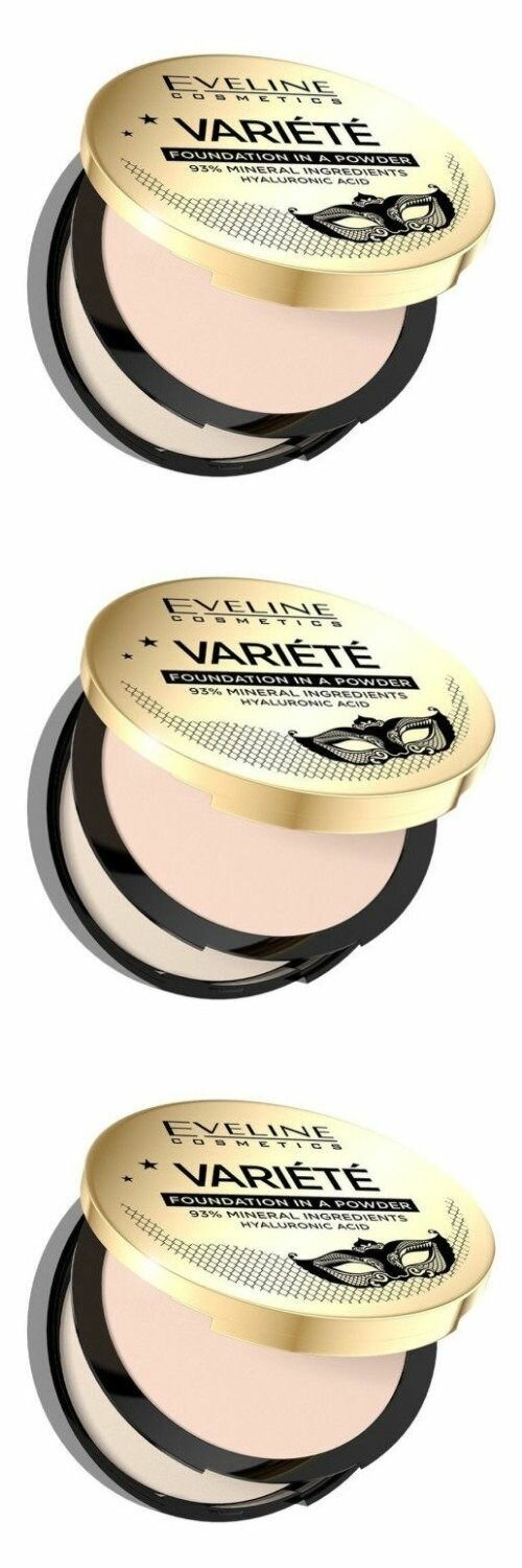 Eveline Cosmetics Пудра для лица Variete, минеральная, компактная, № 10 Ivory, 8 гр, 3 шт.