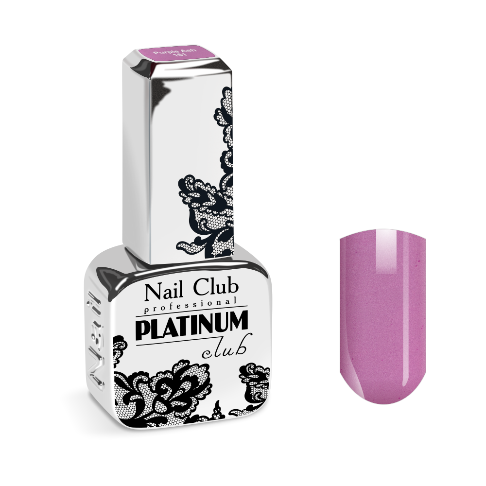 Nail Club professional Эмалевый гель-лак для ногтей с липким слоем PLATINUM CLUB 161 Purple Ash, 13 мл.