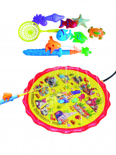 Игровой надувной коврик Play Market 92009 с функцией разбрызгивания воды с игрушками 130см от 3-х лет