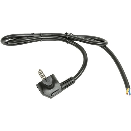 Кабель питания Filum FL-PC-SH90-C2-1.8-BK ПВС-ВП 3x1.5 CEE 7/7(Schuko) угловая - свободный конец, 220/250В 16А, чёрный, 1,8м