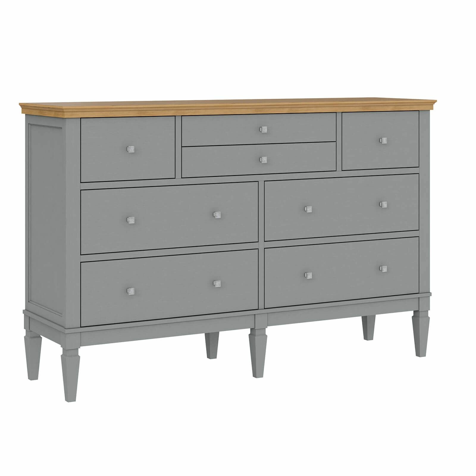 Комод ММЦ Спальня Ольса 224 (серый №7042+антик №24) из массива сосны