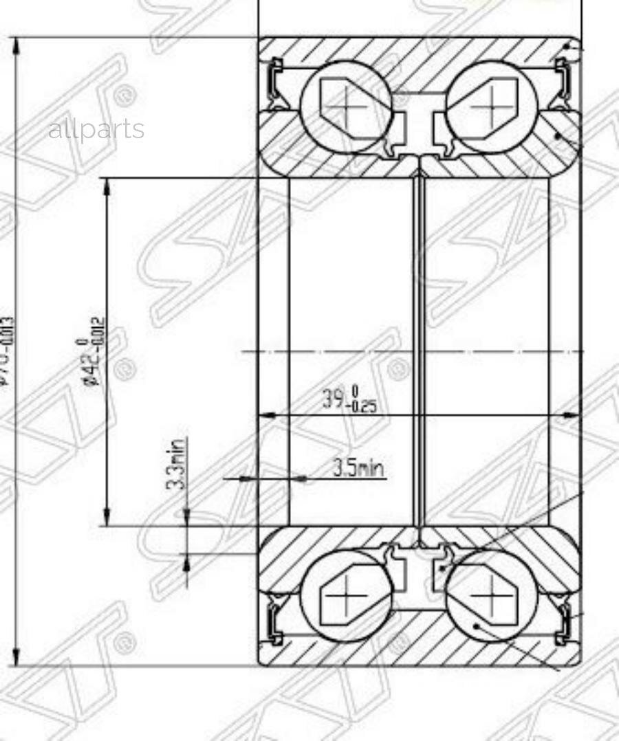 SAT ST-52710-26530 Подшипник передней ступицы Hyundai Creta 15-20 / ix35 09-15