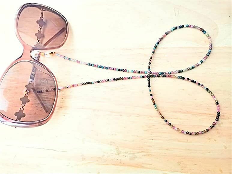 Цепочка для очков из натуральных цветных камней шнурок для очков держатель для очков Hrustalek