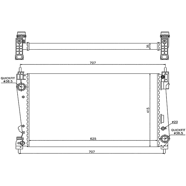 STELLOX 10-25770-SX (0000051896964 / 0000055703927 / 1025770_SX) радиатор системы охлаждения\ Opel (Опель) Corsa (Корса)