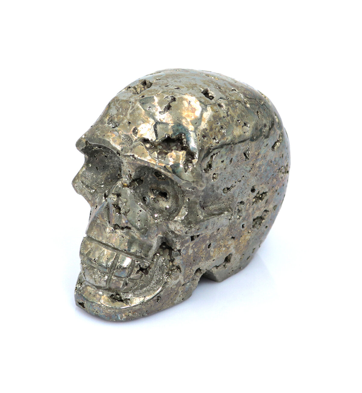 Фигурка "Череп" из натурального камня, пирит