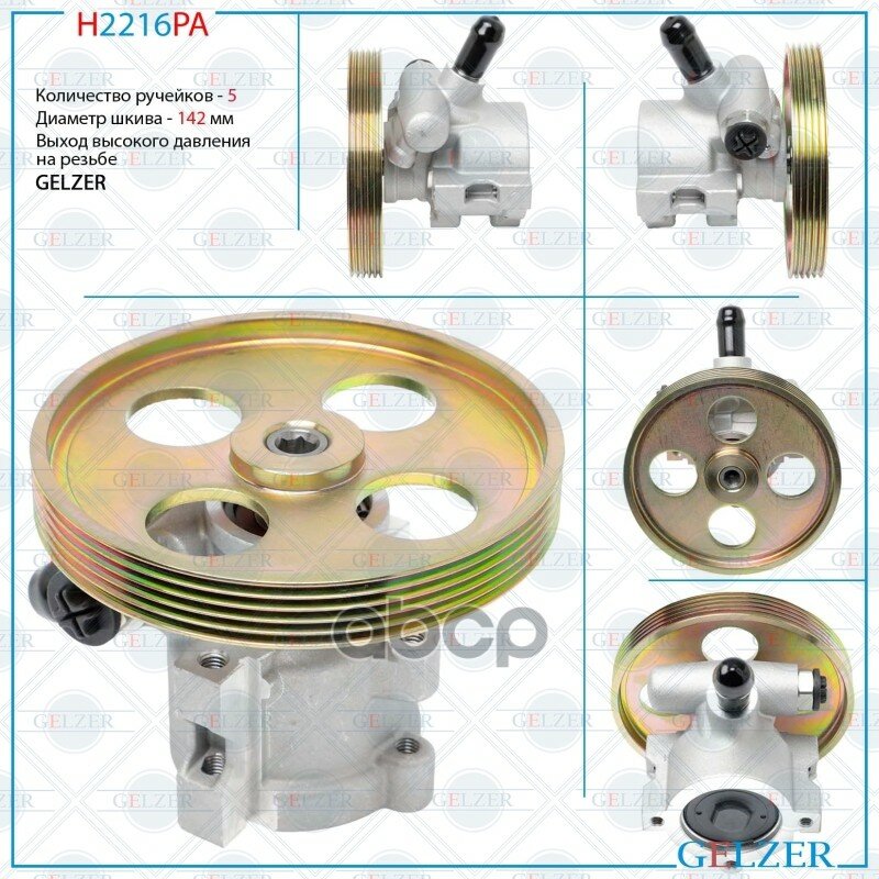 H2216PA Насос гидроусилителя руля Citroen Berlingo 1996-1998, Citroen Berlingo 1998-2002, Citroen Berlingo 2002-2008, Citroen.