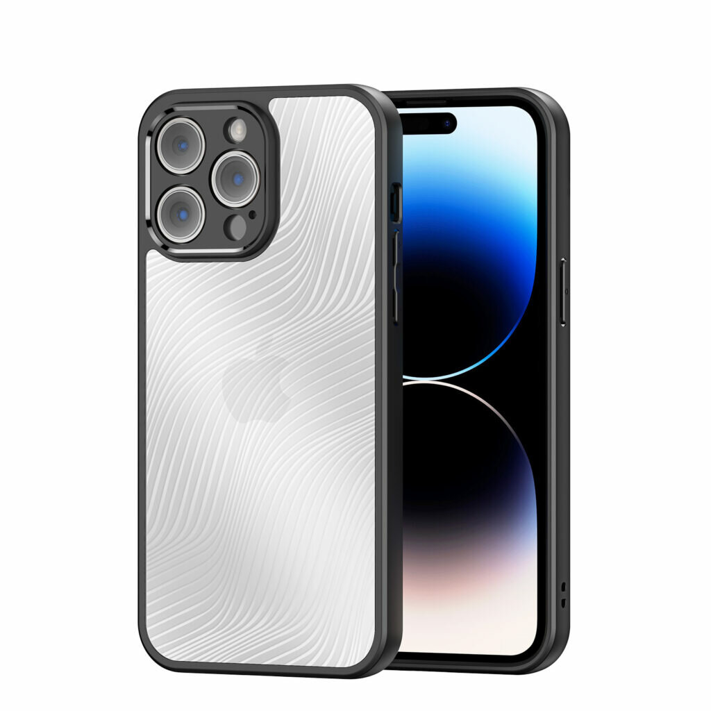 Чехол-накладка Dux Ducis для iPhone 14 Pro, Aimo series, акриловый с черным бортом и защитой камеры