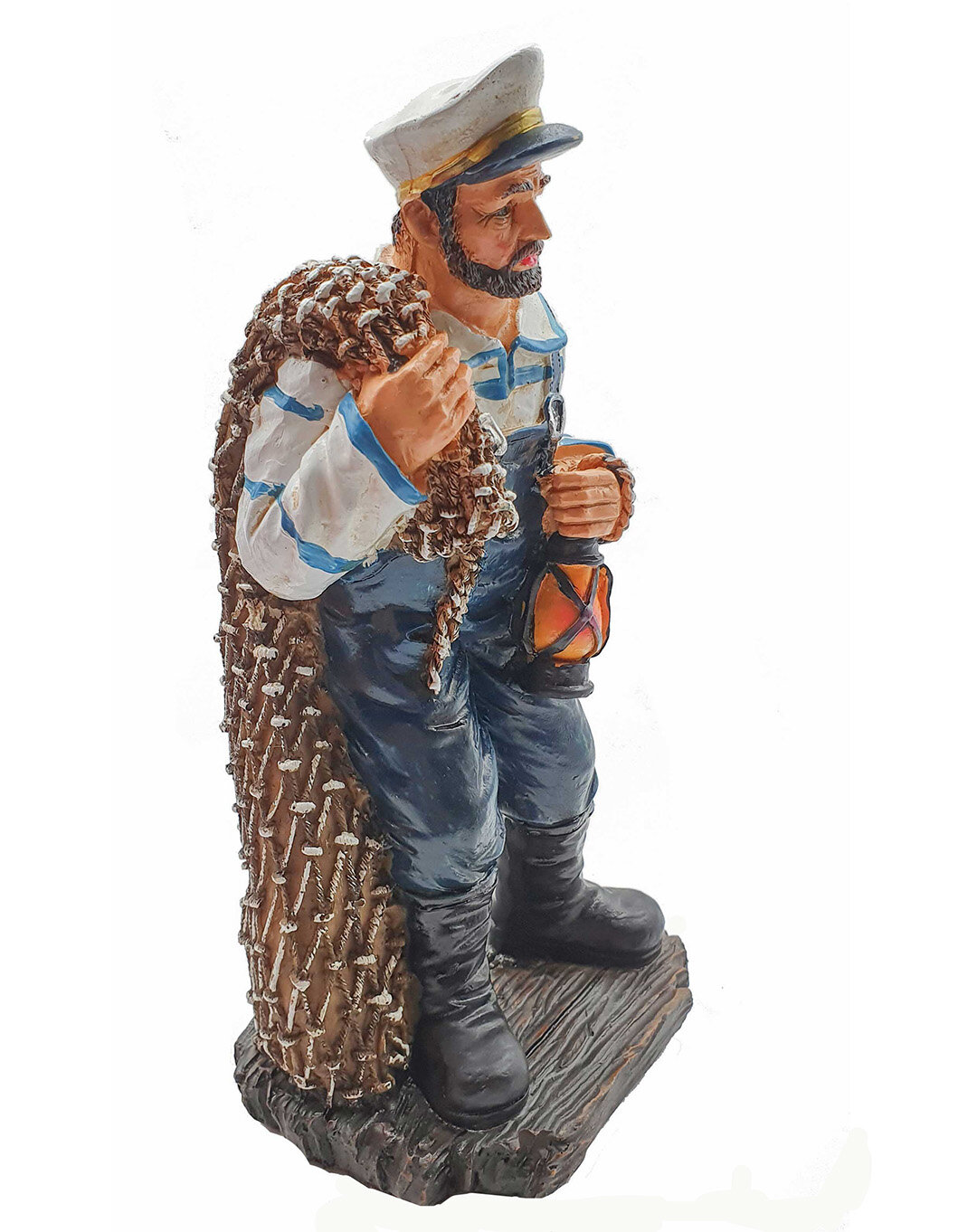 Фигурка Рыбак с сетью 20x7x7см Полистоун