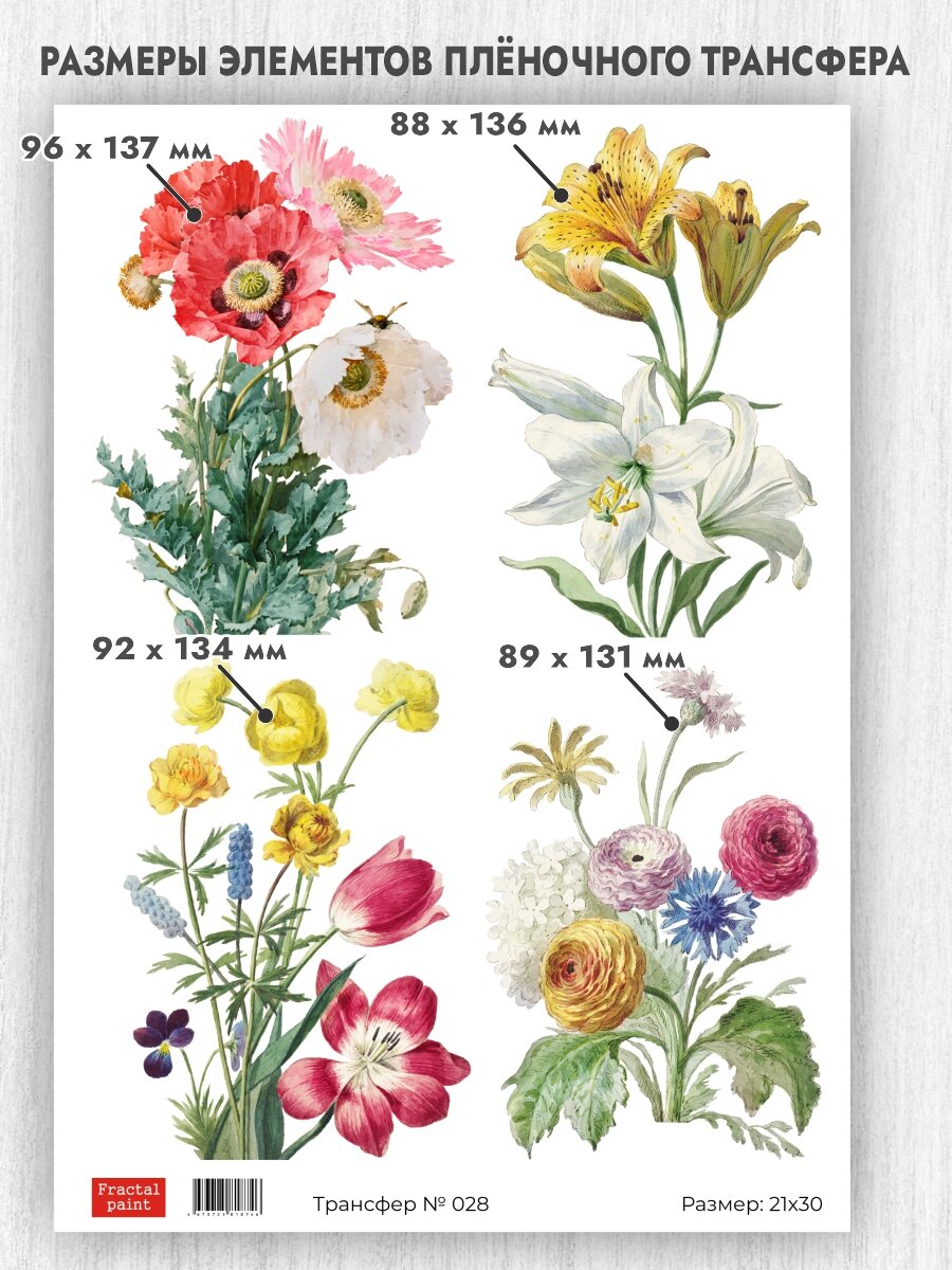 Трансфер для декупажа переводной рисунок для поверхностей 028 (А4)