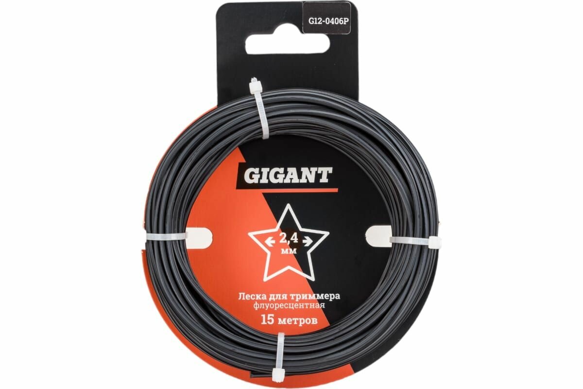 Леска для триммеров 2.4 мм, 15 м, звезда Gigant G12-0406P