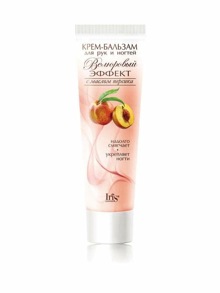 Iris cosmetic Крем-бальзам для рук и ногтей, Велюровый эффект с маслом персика, 100 мл