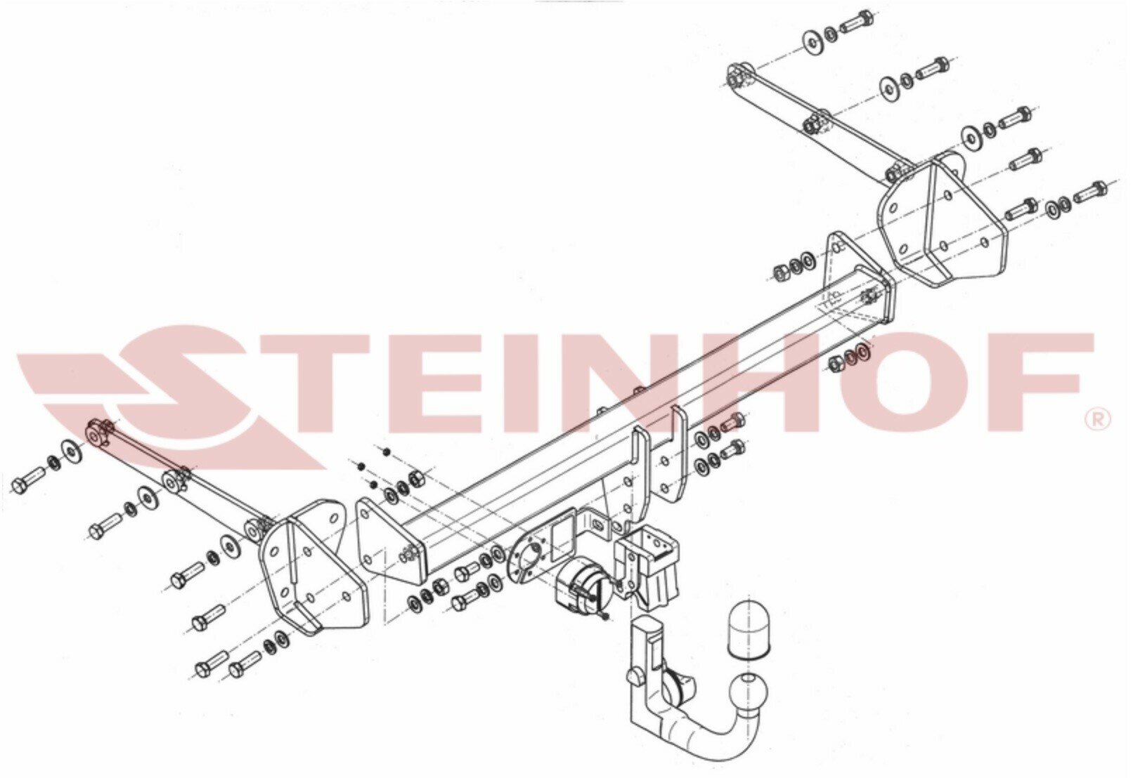 Фаркоп на Subaru Outback 2015-2021 (паспорт и сертификат в комплекте)(без электрики) Steinhof. S-388