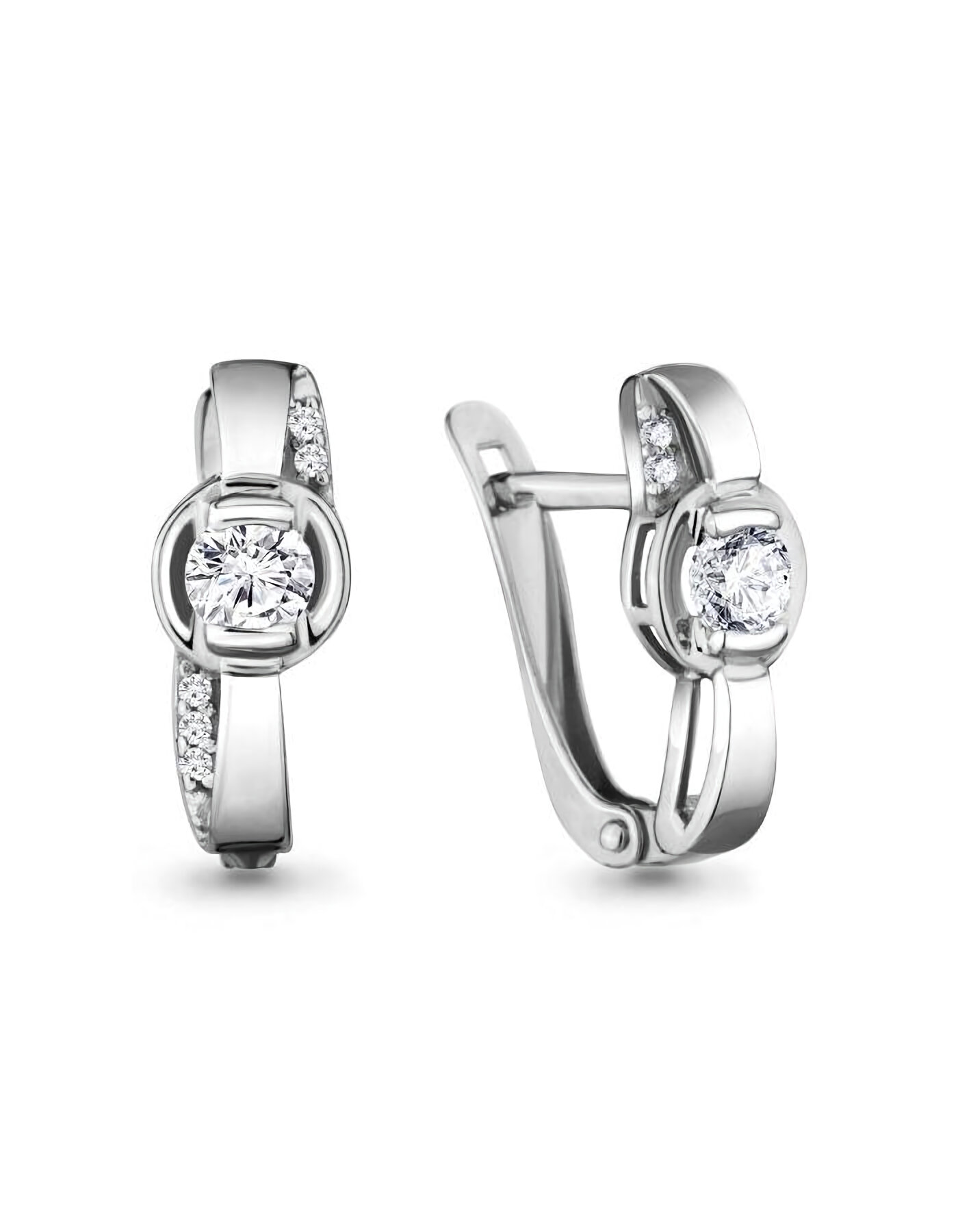 Серьги Amarin Jewelry, серебро, 925 проба, родирование, фианит
