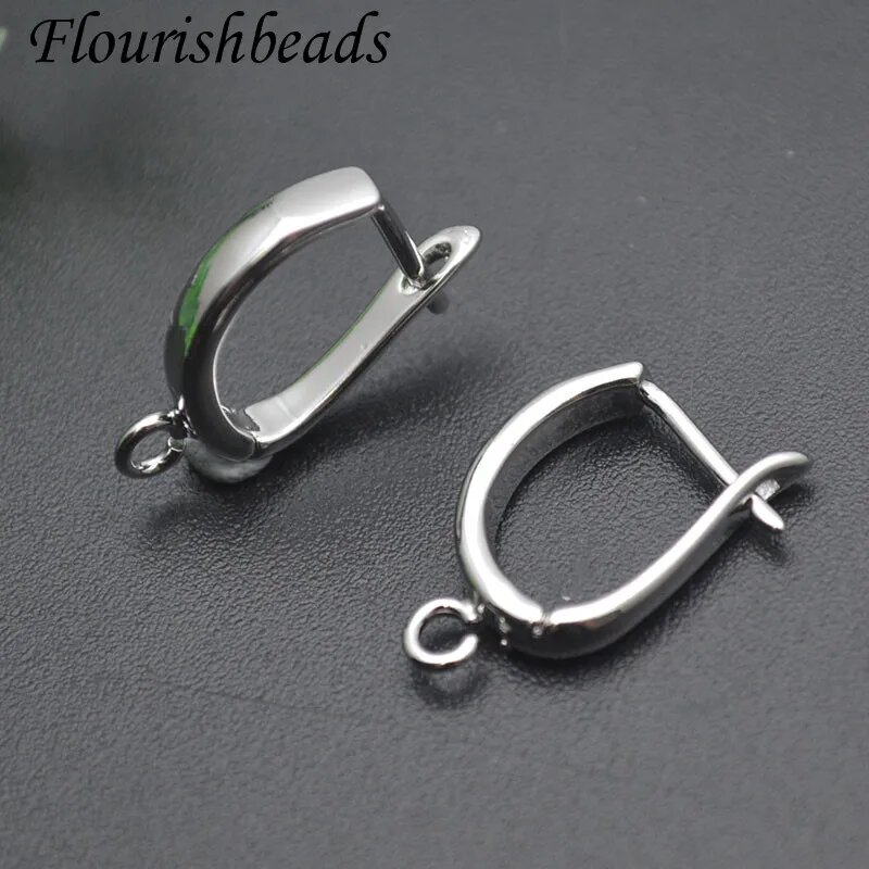 Металлические крючки для сережек Flourishbeads, цвет золота/родия, 30 шт. Rhodium color