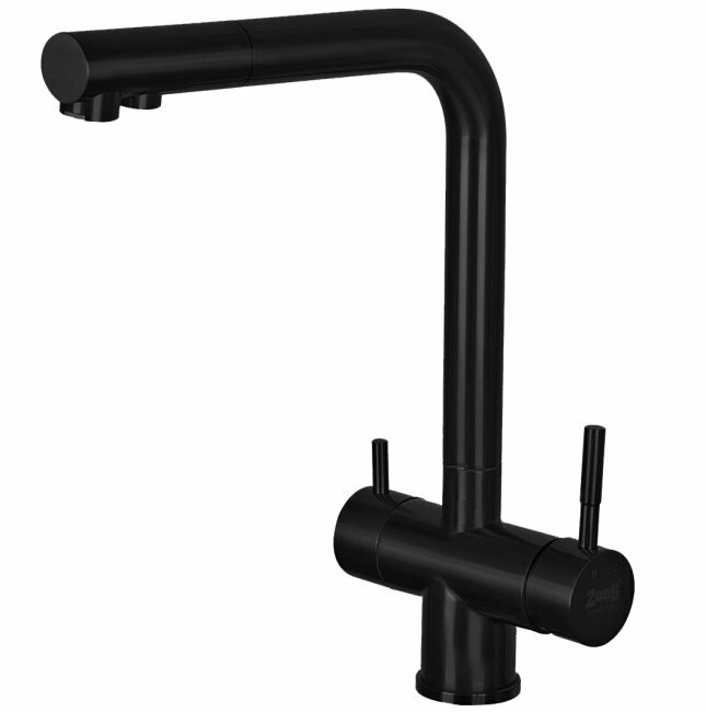 Смеситель для кухни ZORG (SZR-7039 BLACK) с подключением к фильтру, черный