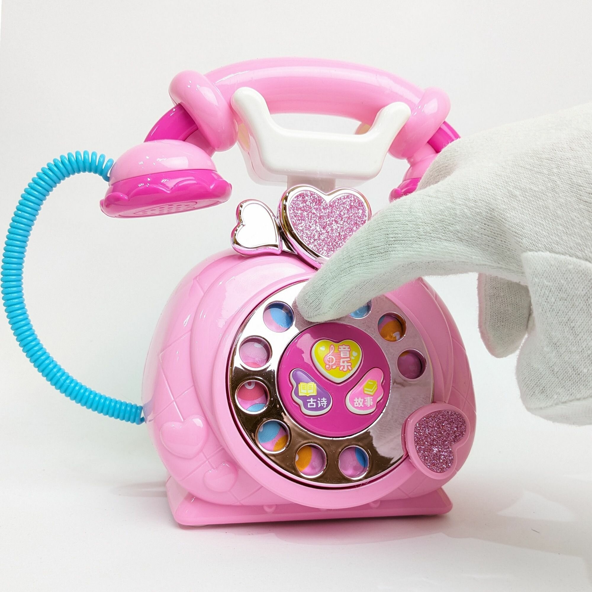 Музыкальная игрушка, умный телефончик , свет, звук, стилизованный под домашний дисковый ретро телефон