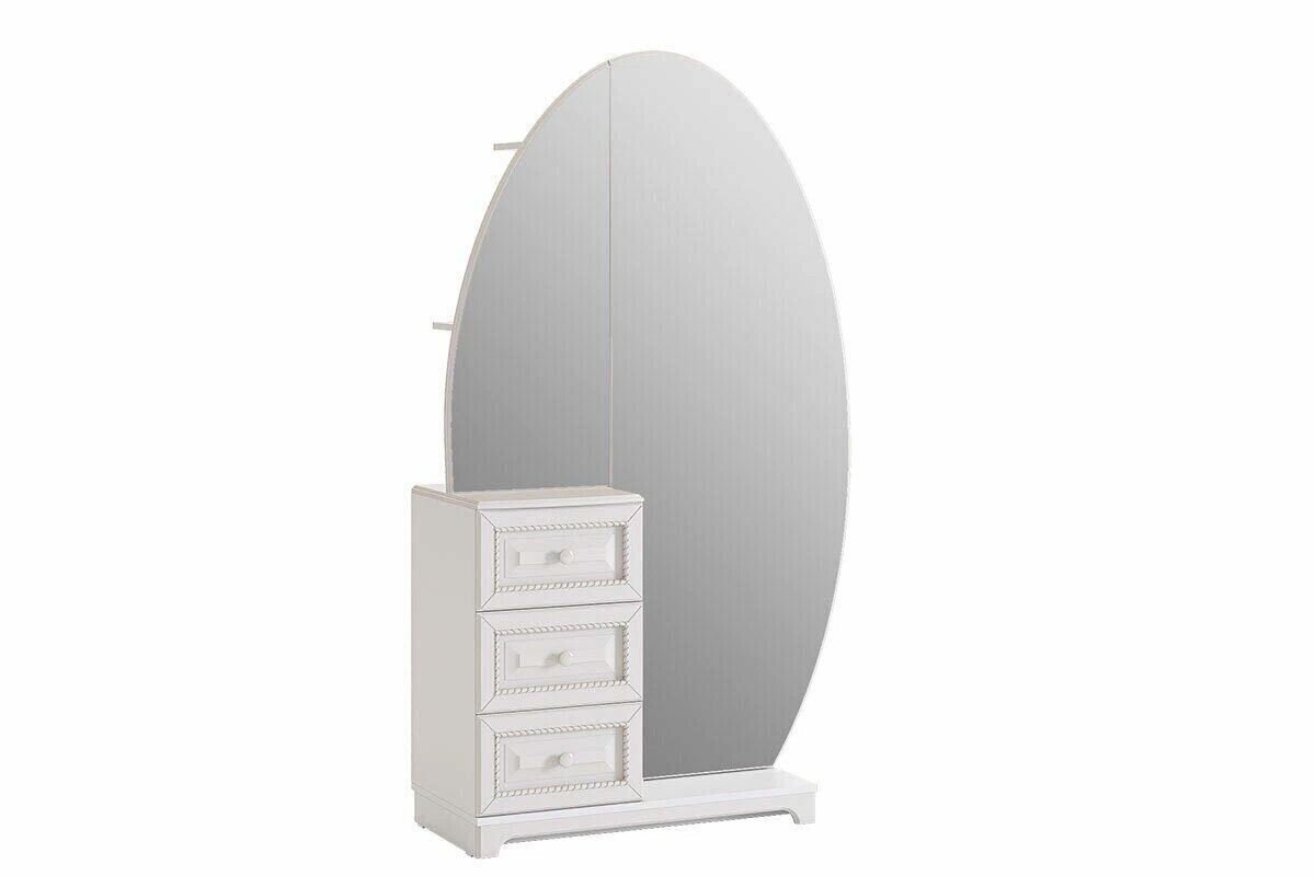 Шкаф комбинированный «Белла», зеркало, белый/джелато софт (1050х430х1760)