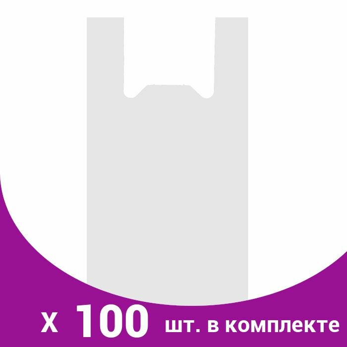 Пакет "Силач", полиэтиленовый, майка, 30 х 60 см, 22 мкм (100 шт)