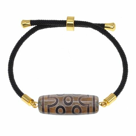 Буддийский браслет с Тибетской бусиной Дзи 7 глаз, натуральный камень Агат, мужской и женский амулет от сглаза и порчи, талисман на удачу