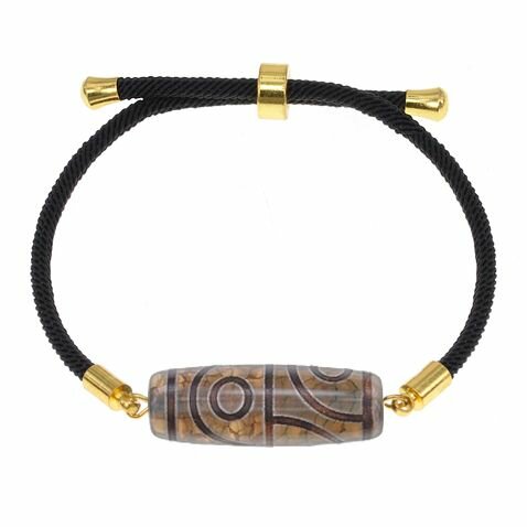 Буддийский браслет с Тибетской бусиной Дзи 4 глаза, натуральный камень Агат, мужской и женский амулет от сглаза и порчи, талисман на удачу