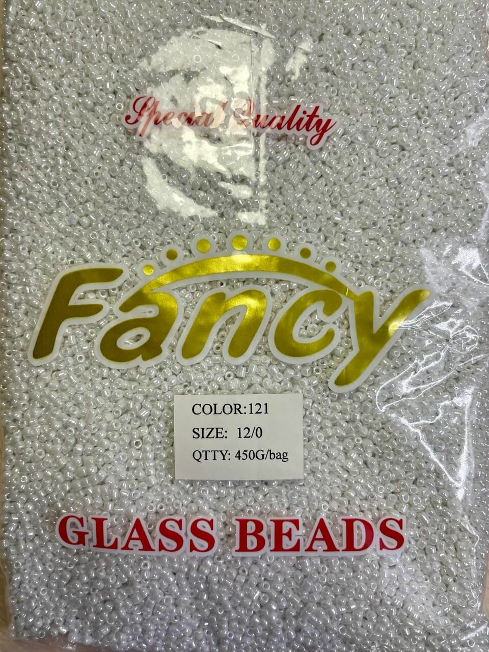 Бисер для рукоделия и творчества, размер 12/0, цвет белый перламутровый, 450 гр