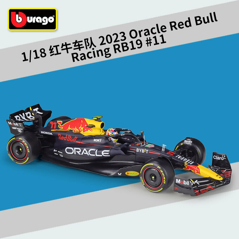 Модель Формулы 1 1:18 масштаба Red Bull Racing RB19 с Серхио Пересом #11 для коллекционеров