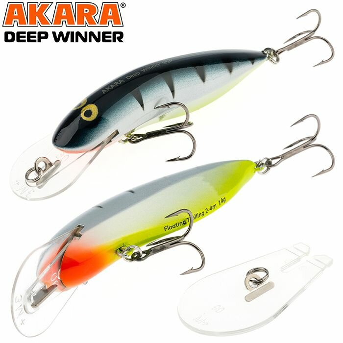 Рыболовная приманка на сома, судака, щуку Воблер Akara Deep Winner 85F 85мм. 14г. №A26