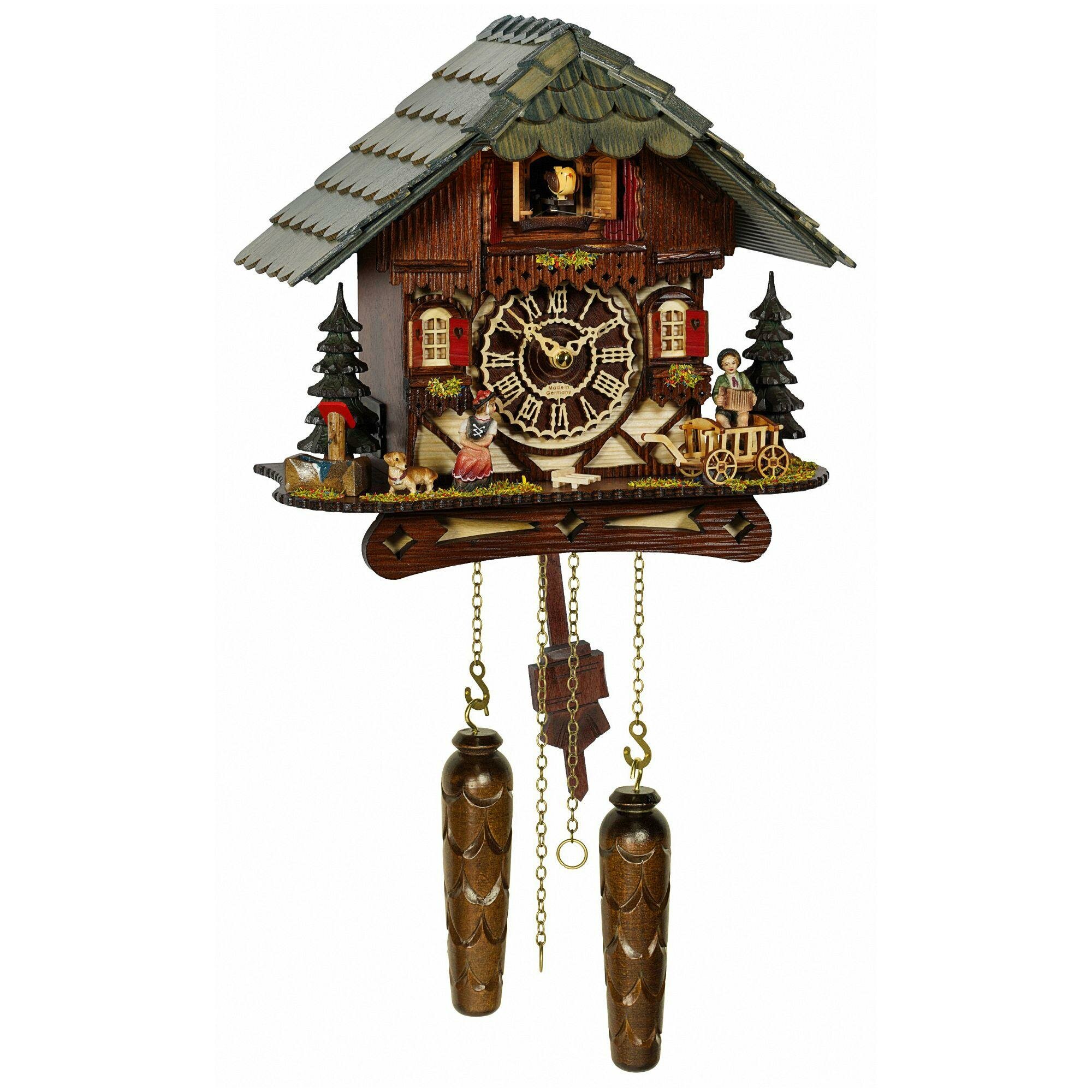 Часы настенные с кукушкой "Tomas Stern Cuckoo Clock" TS-5097, деревянные, с маятником