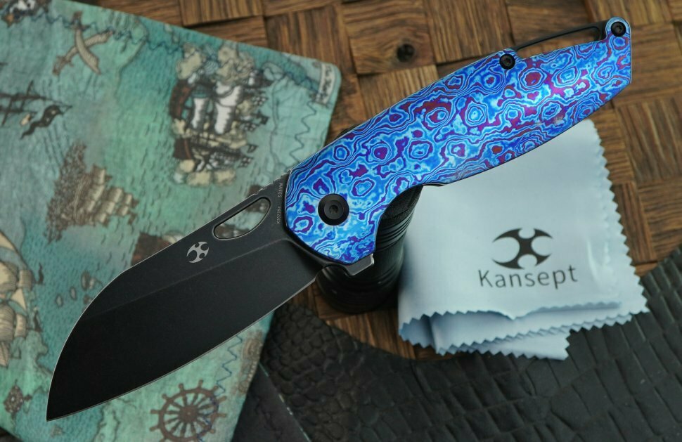 Складной нож Kansept Knives Model 6, сталь CPM S35VN, BW, рукоять титан/тимаскус