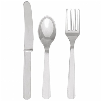Столовые приборы пласт Silver 24шт/A