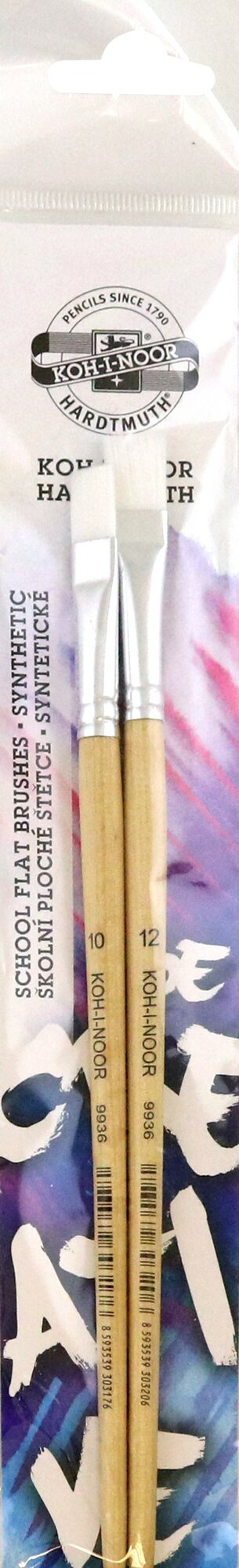 Набор кистей плоских из синтетического волокна №10, №12, 2 штуки