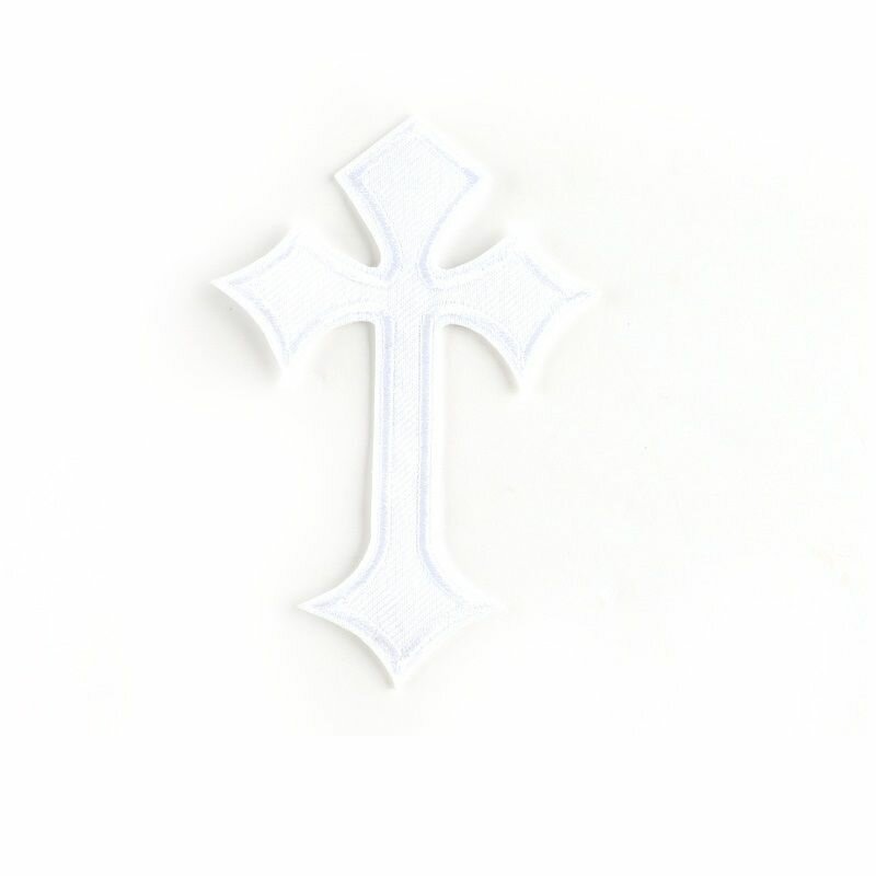 Термонашивка крест белый нашивка