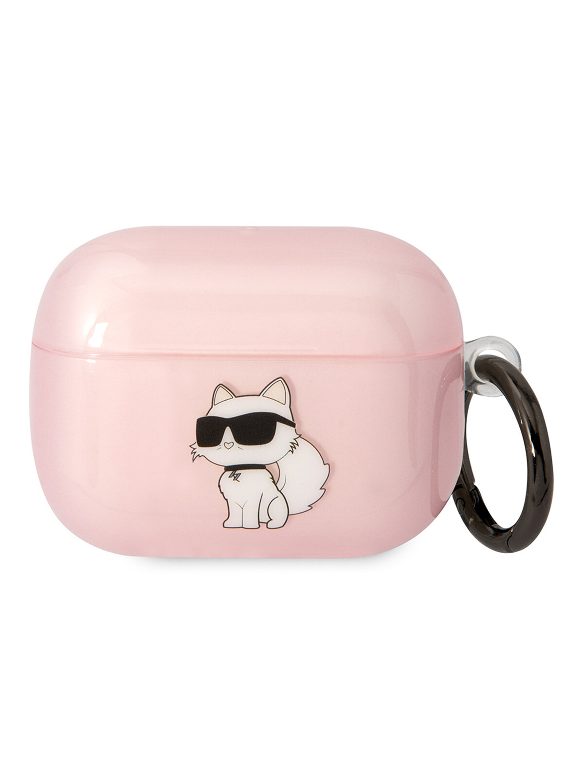 Lagerfeld для Airpods Pro чехол TPU with ring NFT Choupette Translucent Pink