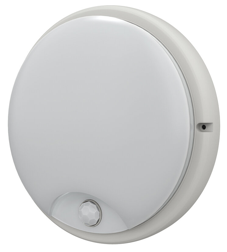 Светильник светодиодный IEK ДПО, 4200Д, 12Вт, IP54, 6500K, круг, белый, с инфракрасным датчиком движения