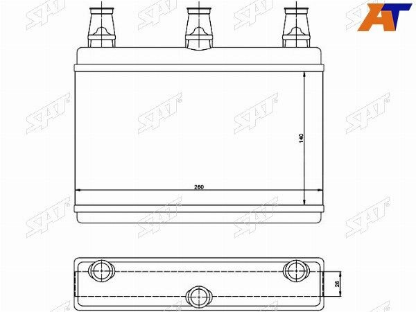 . SAT Радиатор отопителя салона (печки) для BMW 5 E60/E61 03- /6 E63/E64 04-