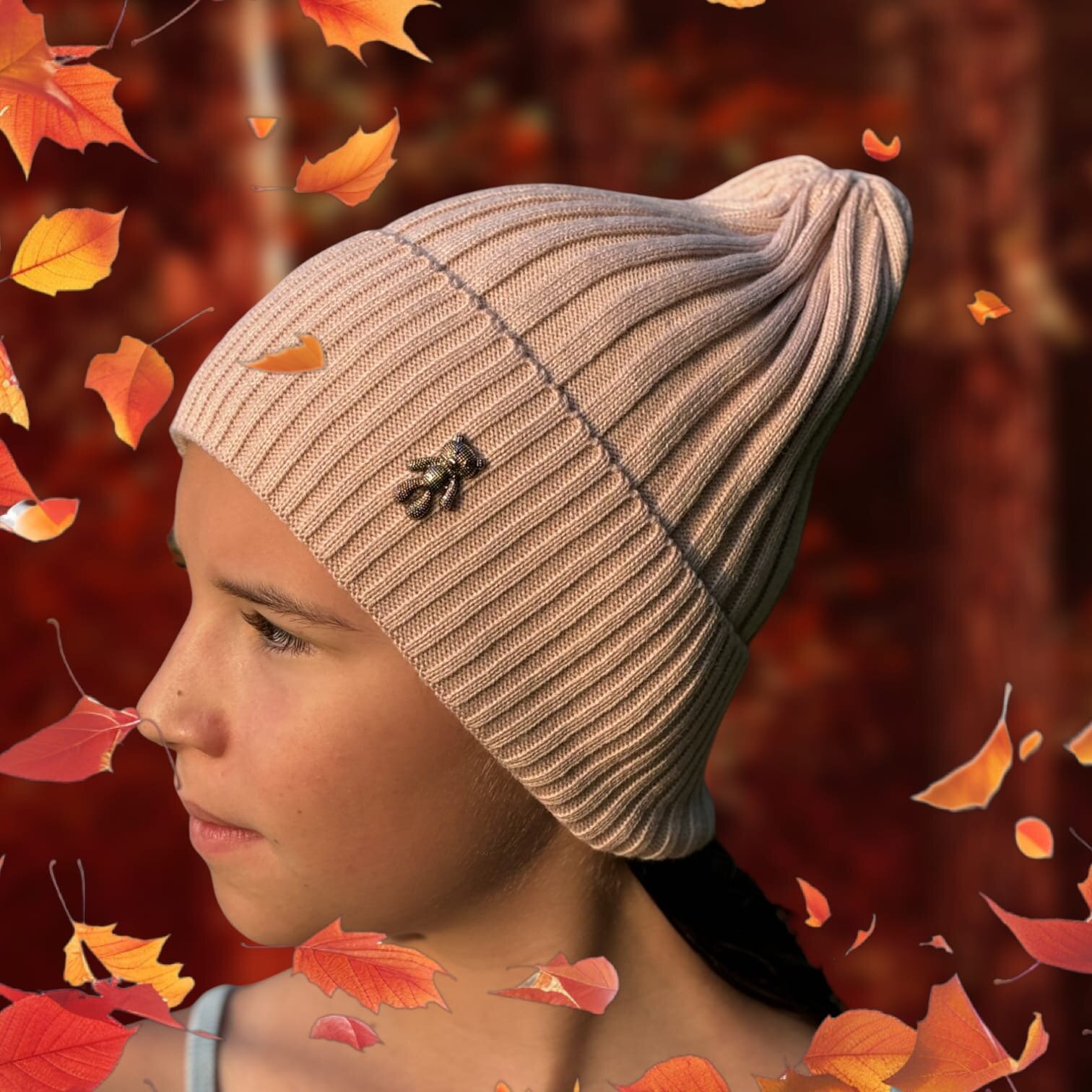 Шапка-бини для девочек