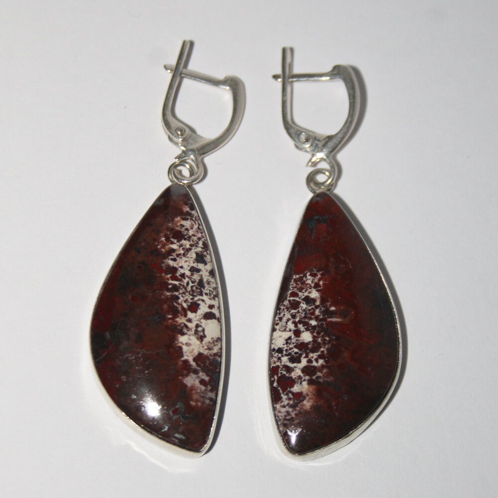 Серьги, яшма