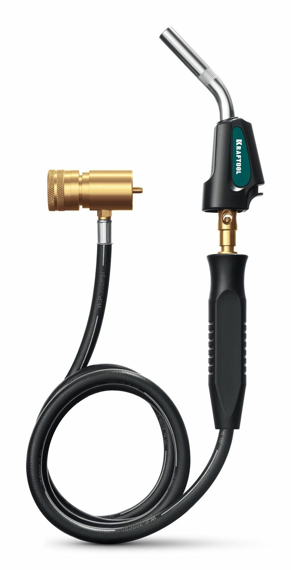 KRAFTOOL KS-8000, со шлангом 1.4м с пьезоподжигом на баллон турбо нагрев + 30% 2000 C, Газовая горелка Blue Fire (55512)