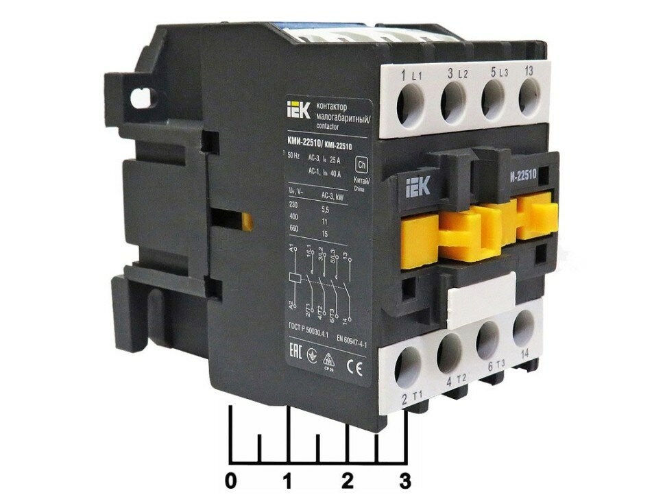 Контактор (пускатель) 400V 25A КМИ-22510 ИЭК (дополнительные контакты NO)