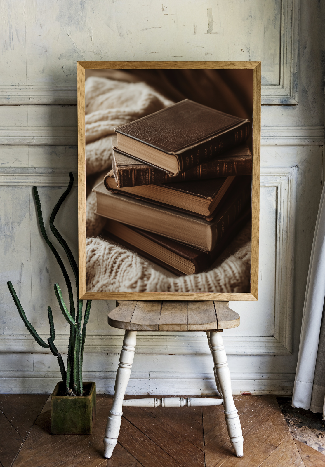 Постер "Стопка старинных книг" 50x70 без рамы