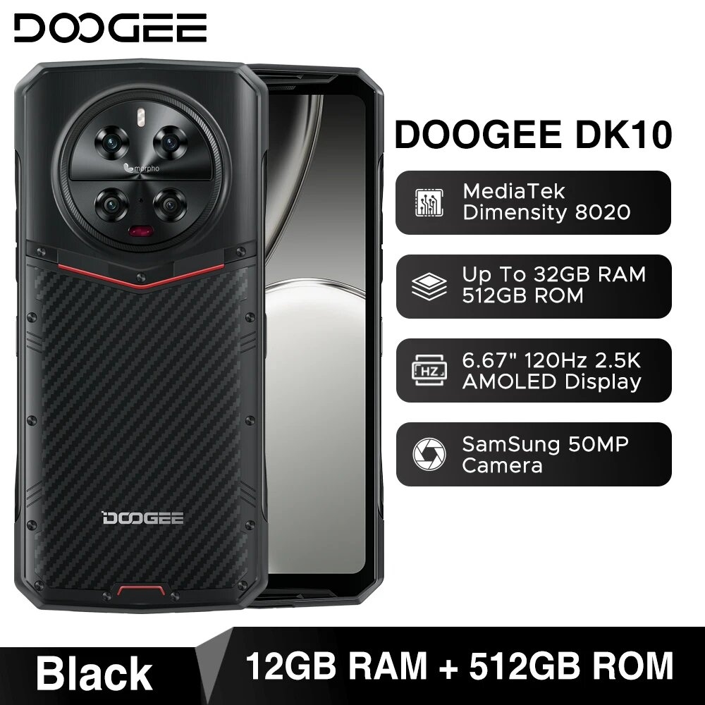 Мировая премьера: защищенный смартфон DOOGEE DK 10 5G с 12 ГБ ОЗУ, 512 ГБ, 5150 мАч и зарядкой 120 Вт