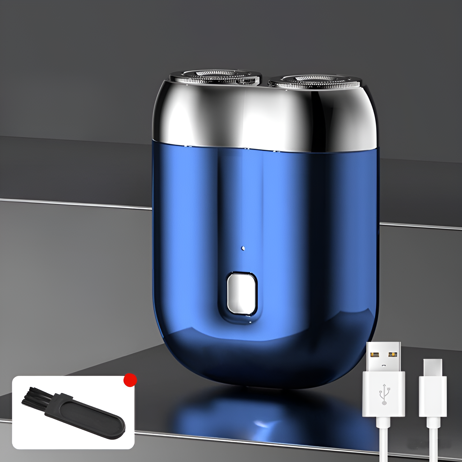 Компактная электробритва SJ-601 с 2-мя бреющими дисками, синий цвет