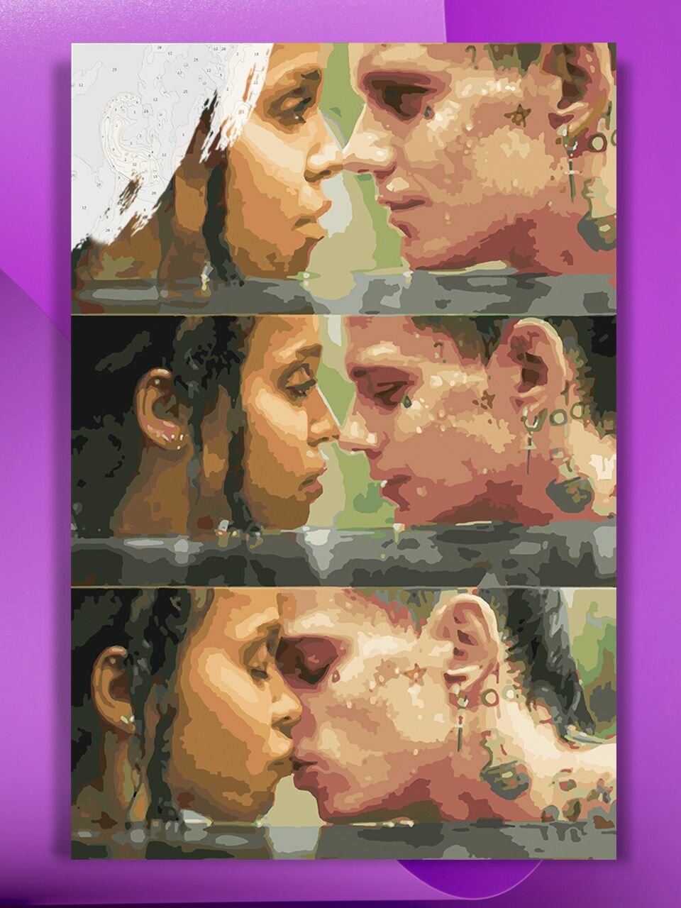 Картина по номерам на холсте Ворон - Эрик и Шелли, 40 х 60 см