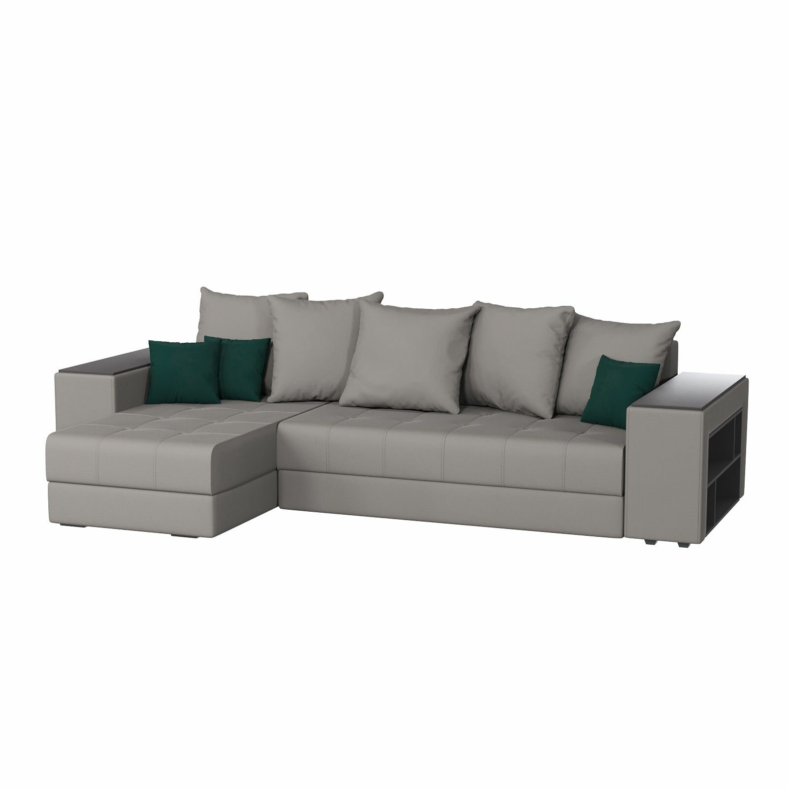 Угловой диван Дубай в велюре ЗараЛГ, механизм еврокнижка