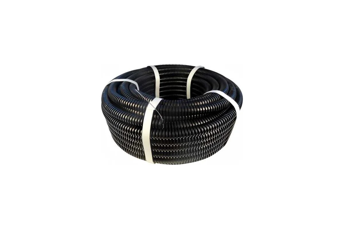 ZITEG Труба ПНД гибкая гофрированная, d40 мм цвет черный, с протяжкой, 50м. 7930108870164