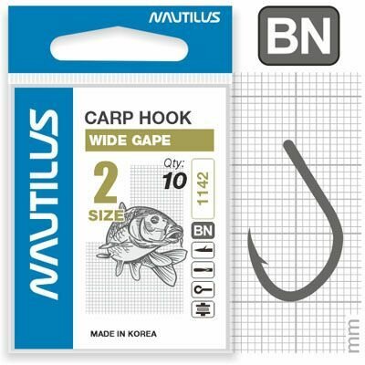 Крючки рыболовные Nautilus STING CARP WIDE GEPE S-1142 BN № 02 (10шт)